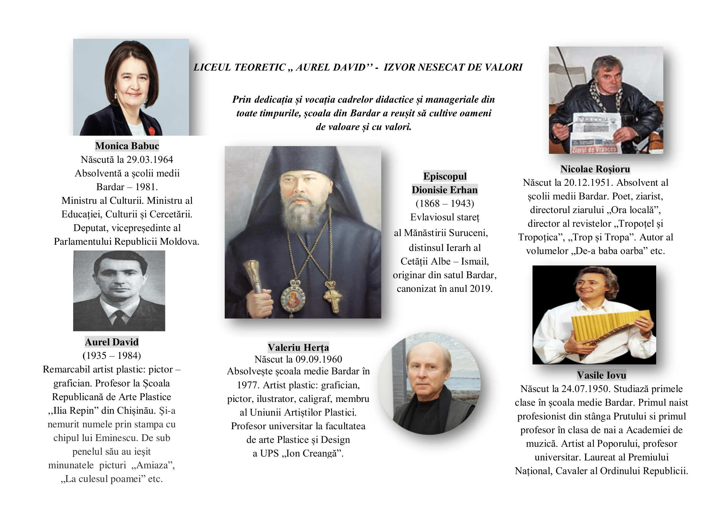 Istoria liceului | Liceul Teoretic "Aurel David" satul Bardar, raionul ...